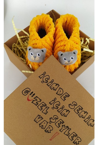 Atölye Mak Sarı Kız Bebek Ev Botu Panduf