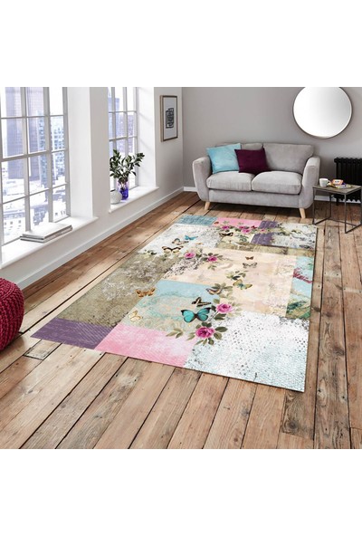 Meka Home Romantik Model Lastikli Kadife Halı Örtüsü Meka Home Romantik Model Lastikli Kadife Halı Örtüsü