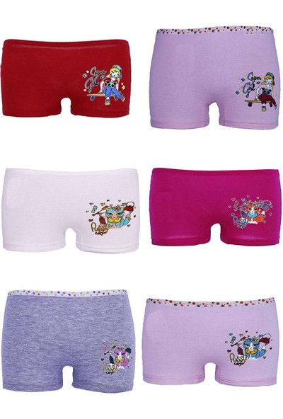 Dondeza 6 Adet Düz Baskılı Kız Çocuk Boxer 402 Dondeza 6 Adet Düz Baskılı Kız Çocuk Boxer 402