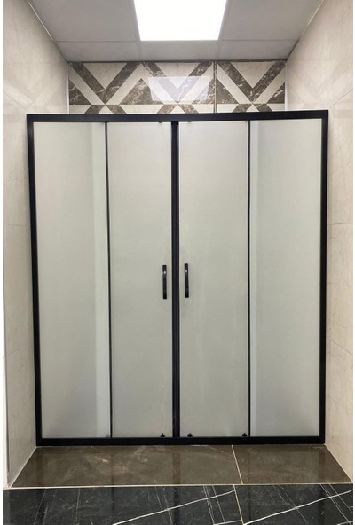 Avrupa Duş Siyah Şeffaf 5mm Cam Yükseklik 180 cm Düz Duşakabin