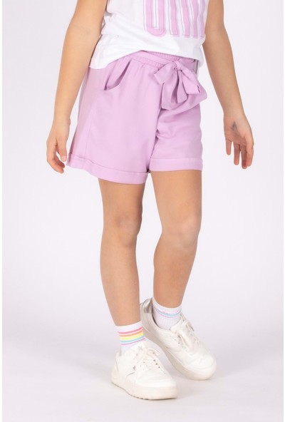 Verscon 2158 Çocuk Kız Şort Dmb - Lila - 8-9 Yaş