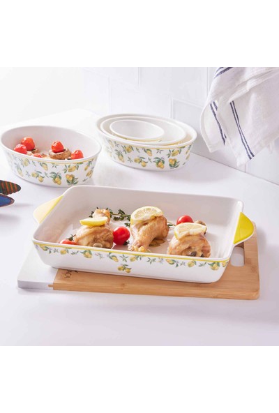 Karaca Lemon Oval Fırın Kabı 30 cm.