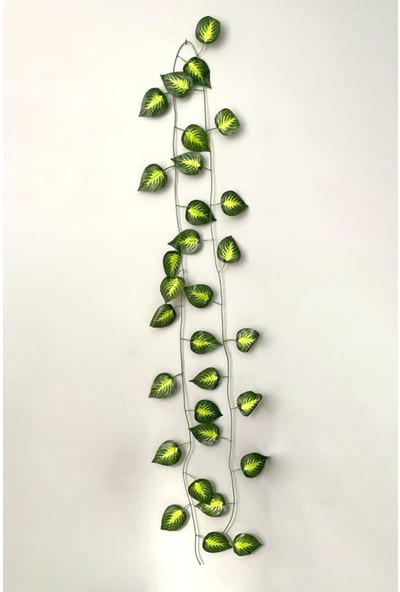 Meran Dekoratif Yapay Sarmaşık Sarı Çizgili Yaprak Yapay Çiçek Dekoru 230CM x 1 Adet