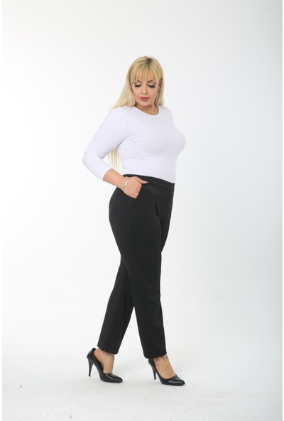 Büyük Bedenim Cepli Boru Paça Pantolon