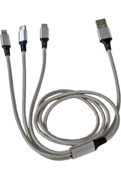 Carub Iphone-Samsung-Type C USB Şarj Kablosu 3 Lü 1mt Carub Iphone-Samsung-Type C USB Şarj Kablosu 3 Lü 1mt