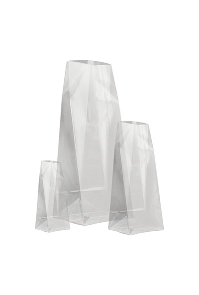 Kolay Ambalaj Şeffaf Kare Tabanlı Torba 9X24+3 cm