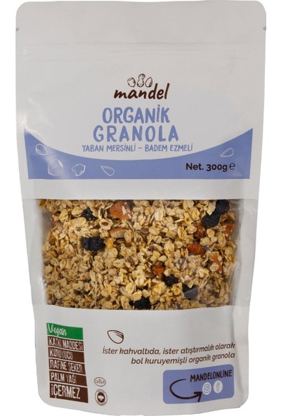 Mandel Organik Yaban Mersinli Badem Ezmeli Granola 300 gr Mandel Organik Yaban Mersinli Badem Ezmeli Granola 300 gr