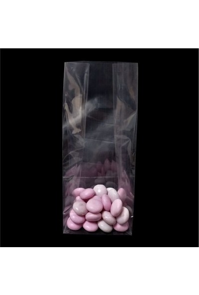 Kolay Ambalaj Şeffaf Kare Tabanlı Torba 7,5X18+2,5 cm