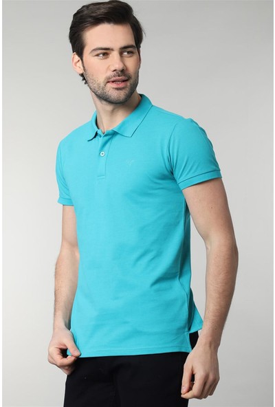 Tudors Slim Fit Dar Kesim Düz Polo Yaka Erkek T-Shirt
