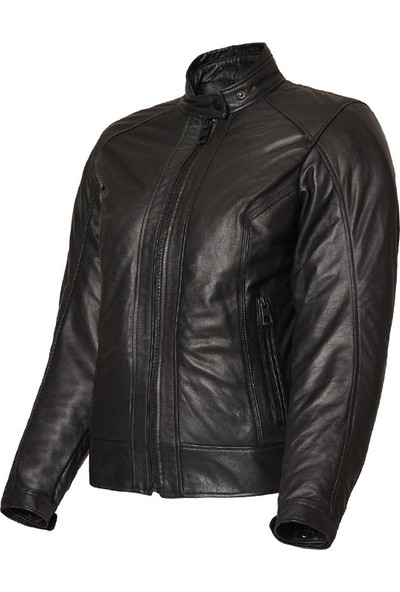 Vexo Moto Deri Kadın Mont Siyah