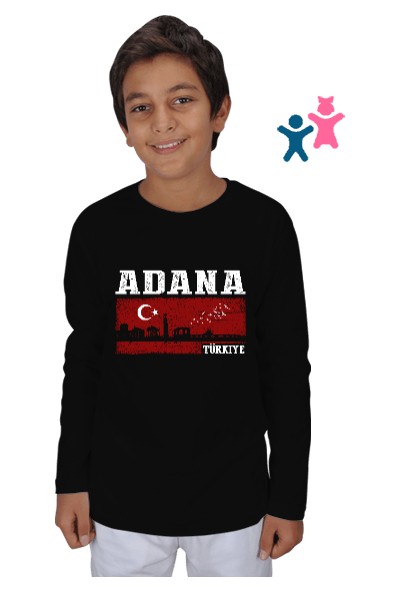Tisho Adana Şehir,türkiye,türkiye Bayrağı. Çocuk Unisex Uzunkollu Tisho Adana Şehir,türkiye,türkiye Bayrağı. Çocuk Unisex Uzunkollu