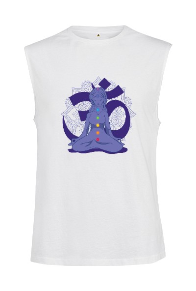 Tisho Yoga - Meditasyon Lotus Çakra Om Kesik Kol Unisex Tişört Tisho Yoga - Meditasyon Lotus Çakra Om Kesik Kol Unisex Tişört
