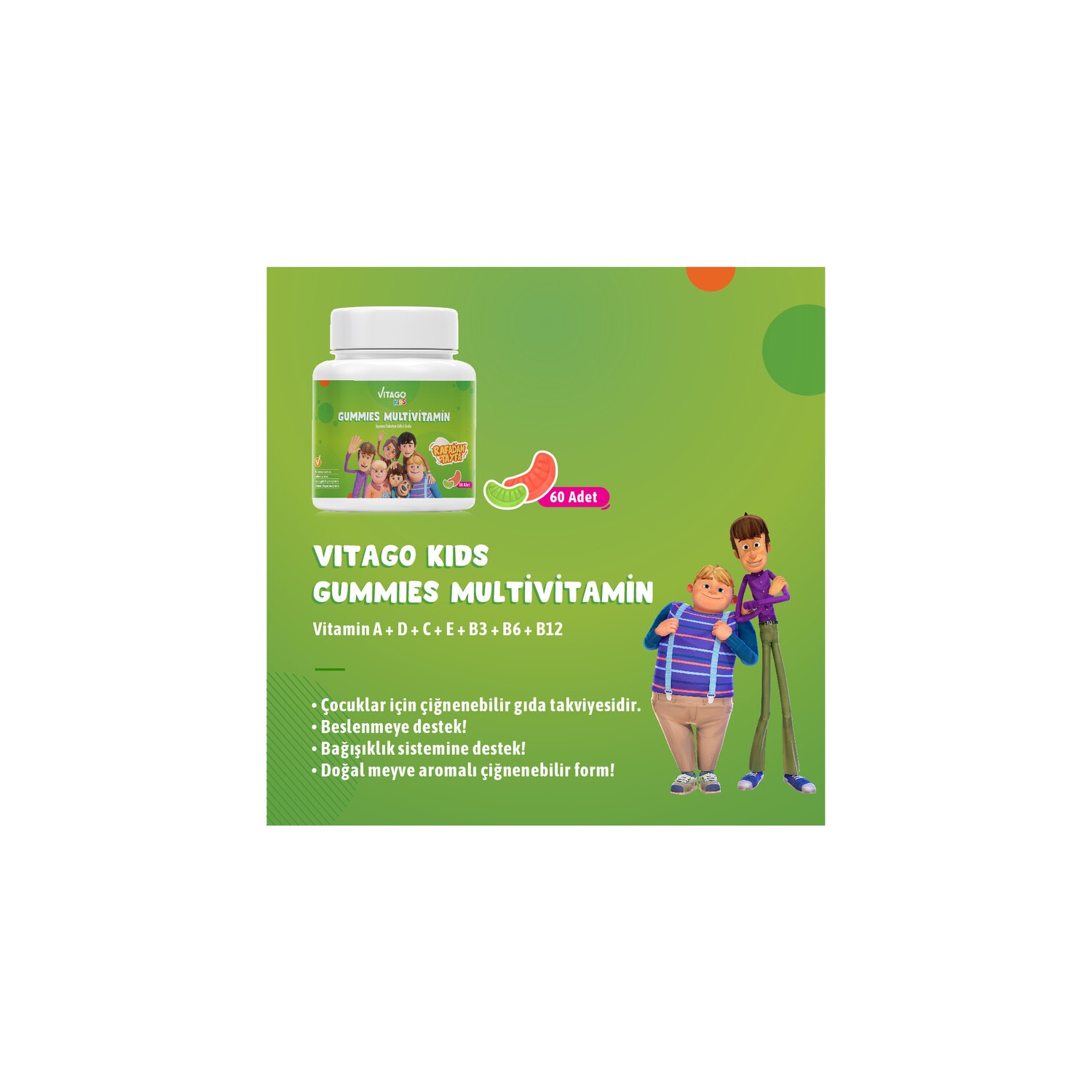 Vitago Kids Gummies Multivitamin Multimineral Içeren Fiyatı