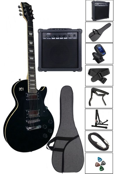 Midex GRX200BK-AMP Üst Segment 20 WATT Amfili Elektro Gitar Set Les Paul Kasa Masif Ağaç (HH) Midex GRX200BK-AMP Üst Segment 20 WATT Amfili Elektro Gitar Set Les Paul Kasa Masif Ağaç (HH)