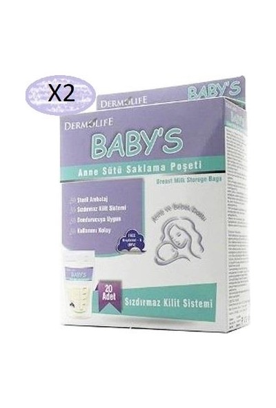 Dermolife Baby's Süt Torbası 20'li 2 Adet Dermolife Baby's Süt Torbası 20'li 2 Adet