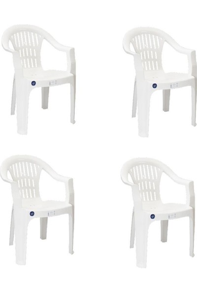 Sadık Plastik 4 Adet Milas Plastik Sandalye Beyaz