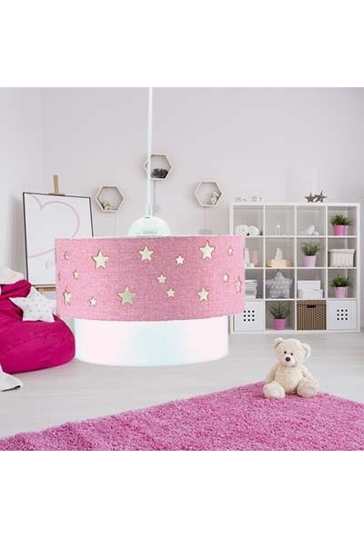 Eslight Pembe Yıldız Çocuk Odası Sarkıt Avize