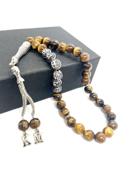 Hediye Kutusu İsimli-İsme Özel ve Harfli Orijinal Doğaltaş Kaplangözü Tesbih