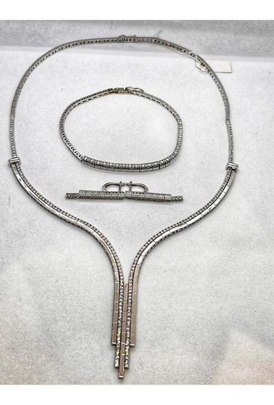 Dorika Silver Selman Kuyumculuk Beyaz Su Yolu Gelin Seti