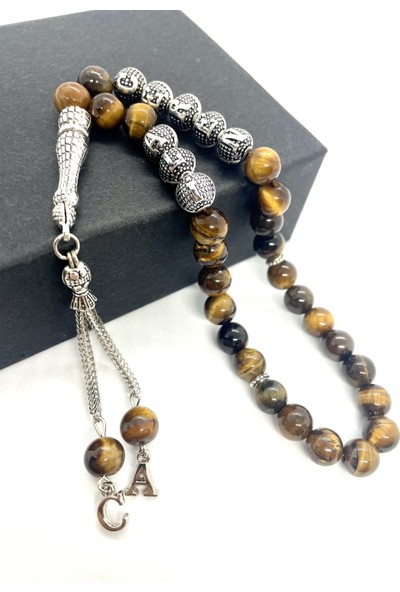 Hediye Kutusu Ikili Isimli-Isme Özel ve Harfli Orijinal Doğaltaş Kaplagözü Tesbih