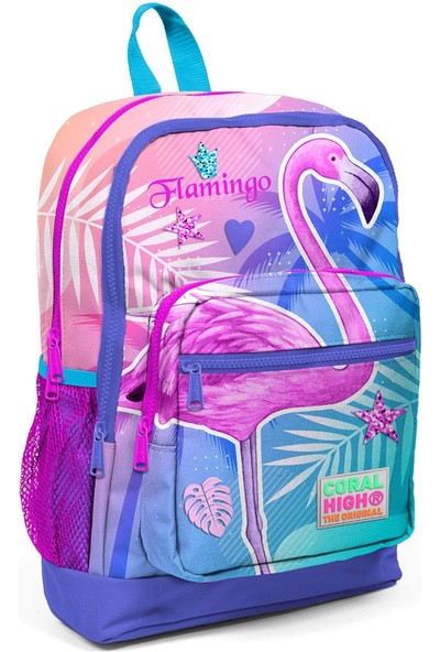 Coral High Dört Bölmeli Flamingo Desenlı Lavanta Pembe Ilkokul Çantası 23705 Coral High Dört Bölmeli Flamingo Desenlı Lavanta Pembe Ilkokul Çantası 23705