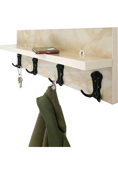 Neef Living Portmanto Duvar Askılığı Elbise Askılığı Krem Mermer Desen 65 cm Neef Living Portmanto Duvar Askılığı Elbise Askılığı Krem Mermer Desen 65 cm