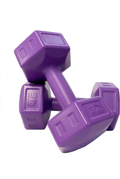 Ecgspor 3 kg Mor Dambıl Seti 3 kg x 2 Adet Toplam 6 kg Ağırlık Seti