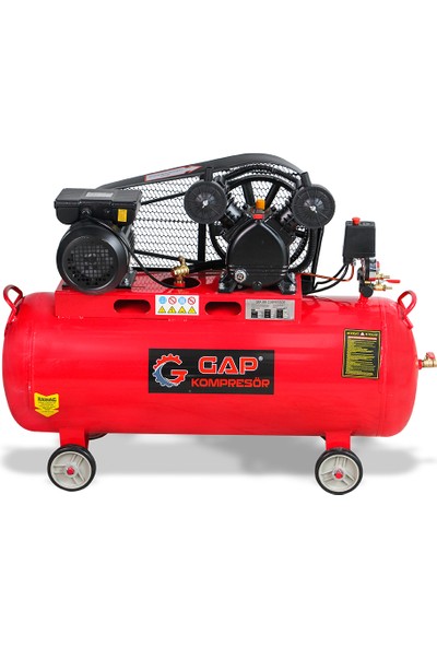 GAP | 100 lt 2 Kafa 8 Bar Pistonlu Hava Kompresörü