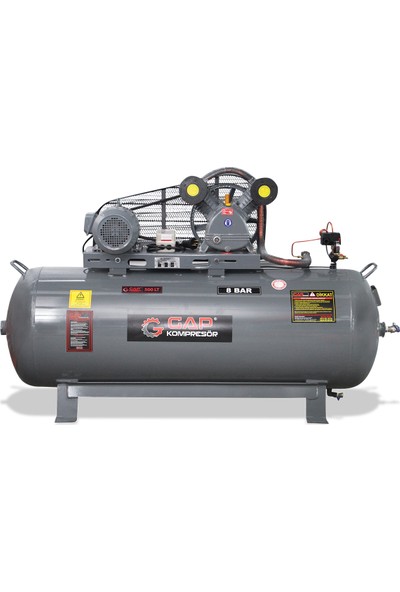 Gap | 500 Lt 2 Kafa 8 Bar 5.5 Hp Pistonlu Hava Kompresörü (Yurt Dışından)