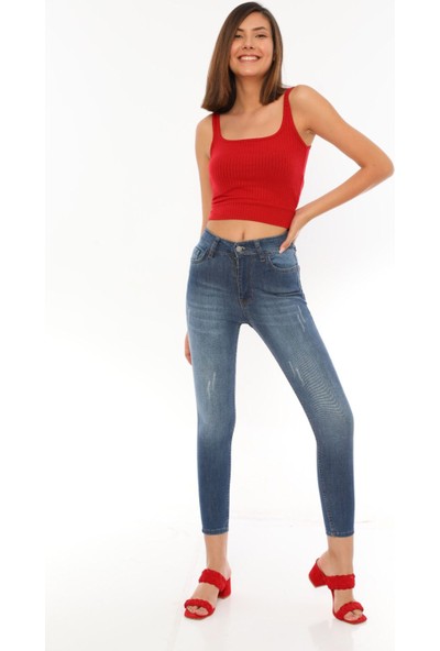 Misan Store Slim Fit Likralı Dar Kesim Toparlayıcı Mavi Kot Pantolon Misan Store Slim Fit Likralı Dar Kesim Toparlayıcı Mavi Kot Pantolon