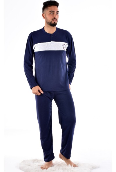 Pemilo Erkek 985 Düğmeli Uzun Kol Süprem Pijama Takımı Lacivert Pemilo Erkek 985 Düğmeli Uzun Kol Süprem Pijama Takımı Lacivert