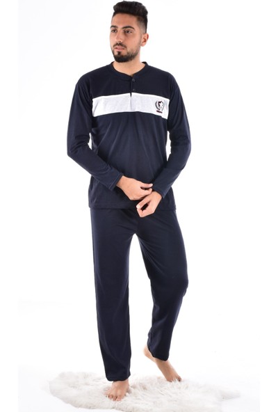 Pemilo Erkek 985 Düğmeli Uzun Kol Süprem Pijama Takımı Koyu Lacivert Pemilo Erkek 985 Düğmeli Uzun Kol Süprem Pijama Takımı Koyu Lacivert