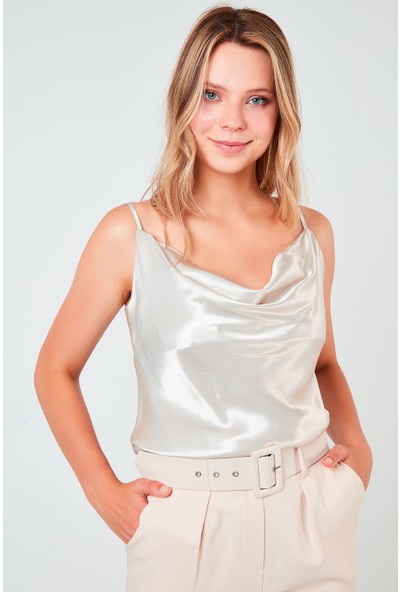 Ayhan Ip Askılı Degaje Yaka Bluz Bayan Bluz 04681517