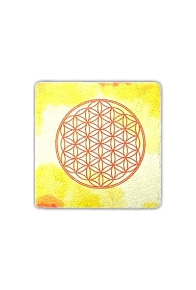 Zeynep Büyükbay Yaşam Çiçeği Magnet Beyaz (Sarı-Kırmızı)