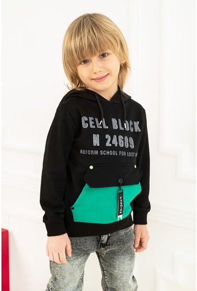 Zepkids Erkek Çocuk Cell Block Baskılı Kapüşonlu Sweatshirt 3-7 Yaş Zepkids Erkek Çocuk Cell Block Baskılı Kapüşonlu Sweatshirt 3-7 Yaş