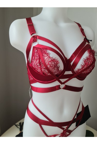 Stilegom Kadın Saten Dantelli Transparan Bralet Fantezi Iç Çamaşırı Sütyen Takımı Stilegom Kadın Saten Dantelli Transparan Bralet Fantezi Iç Çamaşırı Sütyen Takımı
