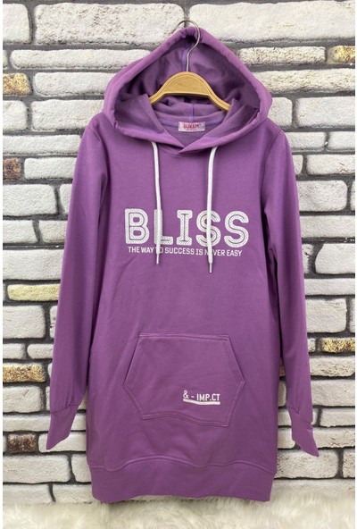 Asortik Kids Asortik Kız Çocuk Kapüşonlu Iki Iplik Şardonlu Tunik Sweatshirt