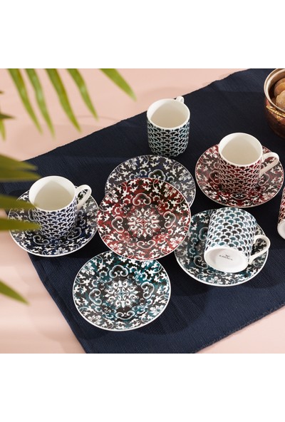 Karaca Leny Renkli 6 Kişilik Kahve Fincanı Takımı 80 ml