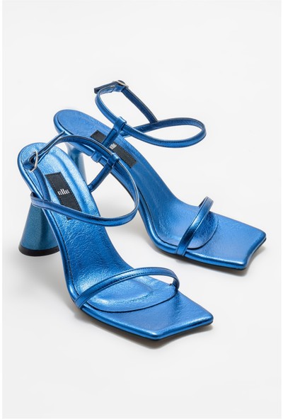 Elle Shoes Mavi Kadın Topuklu Sandalet