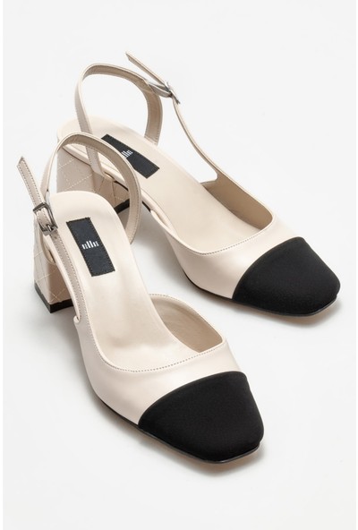 Elle Shoes Bej Kadın Topuklu Ayakkabı