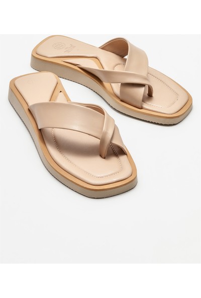 Elle Shoes Naturel Kadın Terlik