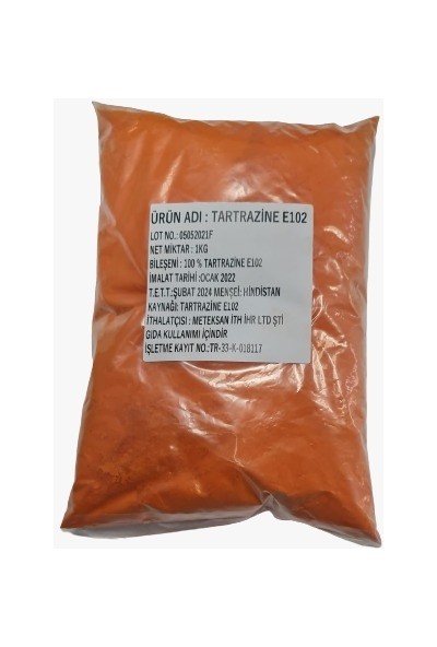 Meteksan Tartrazine Sarı Toz Gıda Boyası 1 kg Meteksan Tartrazine Sarı Toz Gıda Boyası 1 kg