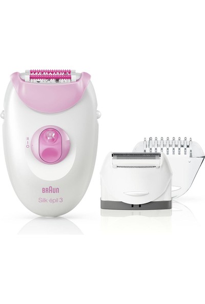 Braun Silk-Épil 3 3274 Epilatör - 2 Ek Ataşmanlı Kablolu Epilatör - Beyaz/pembe Braun Silk-Épil 3 3274 Epilatör - 2 Ek Ataşmanlı Kablolu Epilatör - Beyaz/pembe