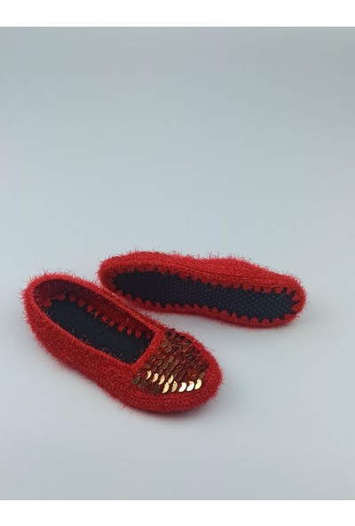 Defne Butik Shop Pullu Patik El Örgüsü Tabanlıklı Kız Çocuk Pullu Patik