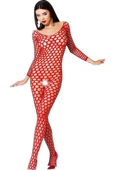 Nightlight 5032-1 Geniş Fileli Omuz Dekolteli Fantezi Vücut Çorabı