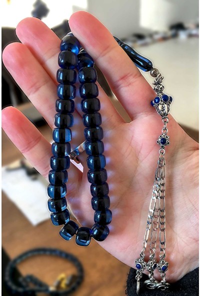 Tesbihkenti Mine Taşlı Püskül Tekerlek Kesim Toz Kehribar Tesbih