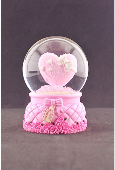 Deco Elit Sevgiliye Pembe Kalp Kar Küresi Işıklı 9 cm Deco Elit Sevgiliye Pembe Kalp Kar Küresi Işıklı 9 cm