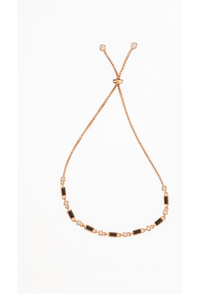 HND Silver 925 Ayar Siyah Baget Taşlı Bileklik