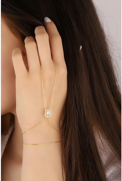 Lia Berto Altın Kaplama Baget Taşlı 925 Ayar Gümüş Şahmeran