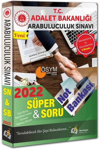 Next Kariyer Yayınları 2022 Adalet Bakanlığı Arabuluculuk Sınavı Süper Not ve Soru Bankası Yayınları Next Kariyer Yayınları 2022 Adalet Bakanlığı Arabuluculuk Sınavı Süper Not ve Soru Bankası Yayınları